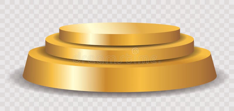 Golden pedestal 3 steps stock vector. Illustration of event - 238622329
