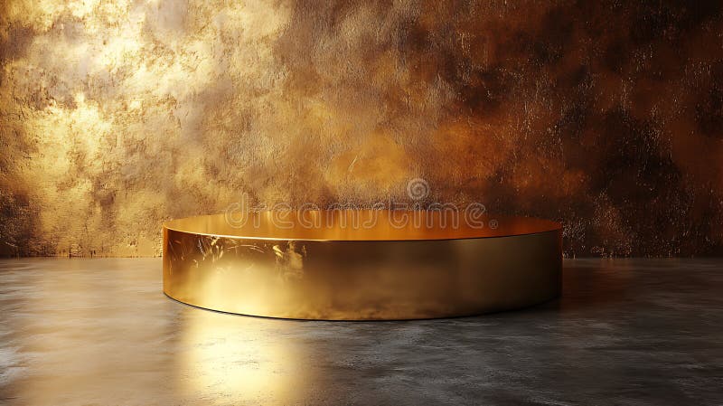 Golden Pedestal, Studio, Textured Wall, Product Display Stock ...