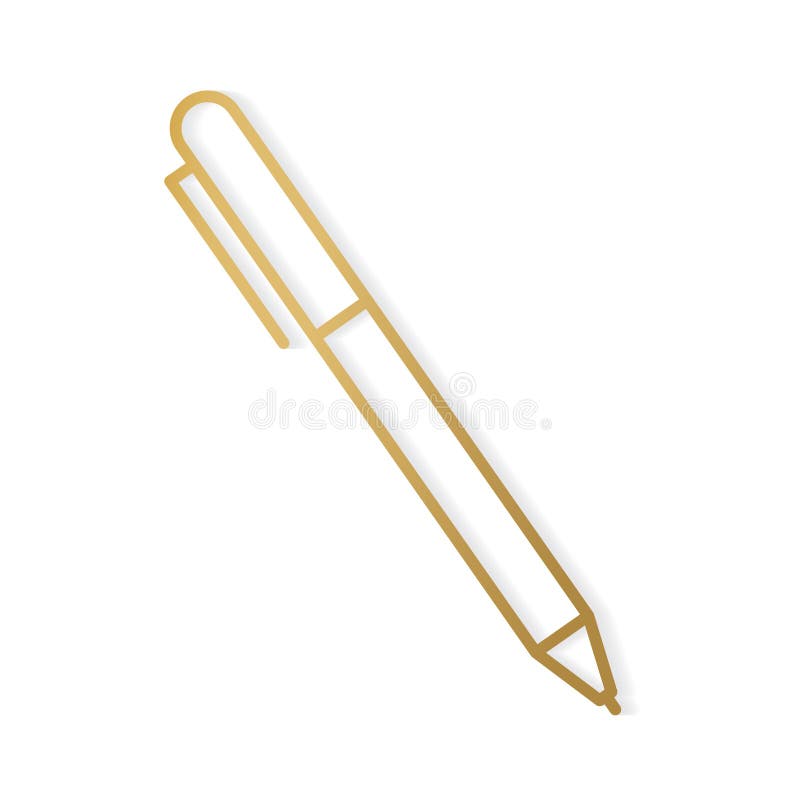 Golden pen icon stock vector. Illustration of document - 171798452
