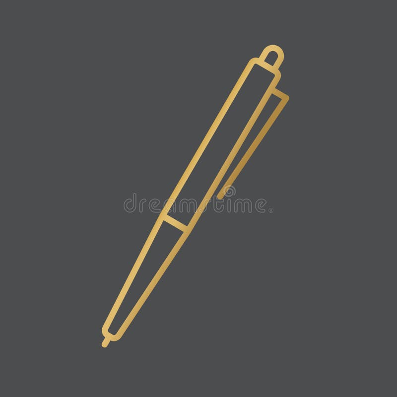 Golden pen icon- stock vector. Illustration of pencil - 171798487