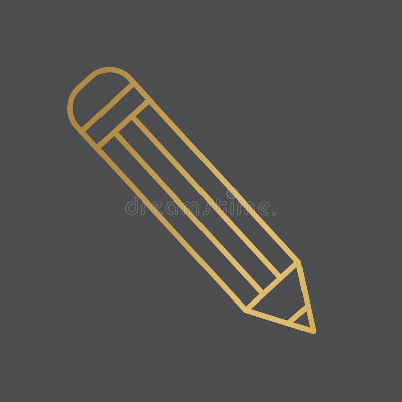 Golden pencil icon stock vector. Illustration of pencil - 171798425