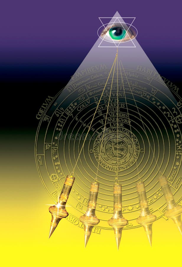 Golden Pendulum Swaying in Space Stock Illustration - Illustration of ...