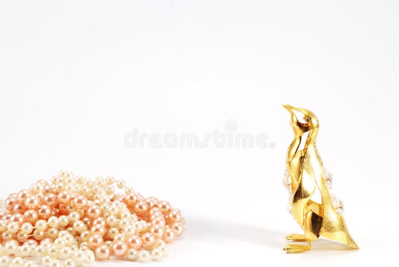 Golden penguin stock photo. Image of figure, pink, white - 7146652