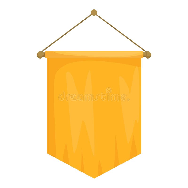 Golden Pennant Hanging on a Rope is Waving in the Wind Stock ...