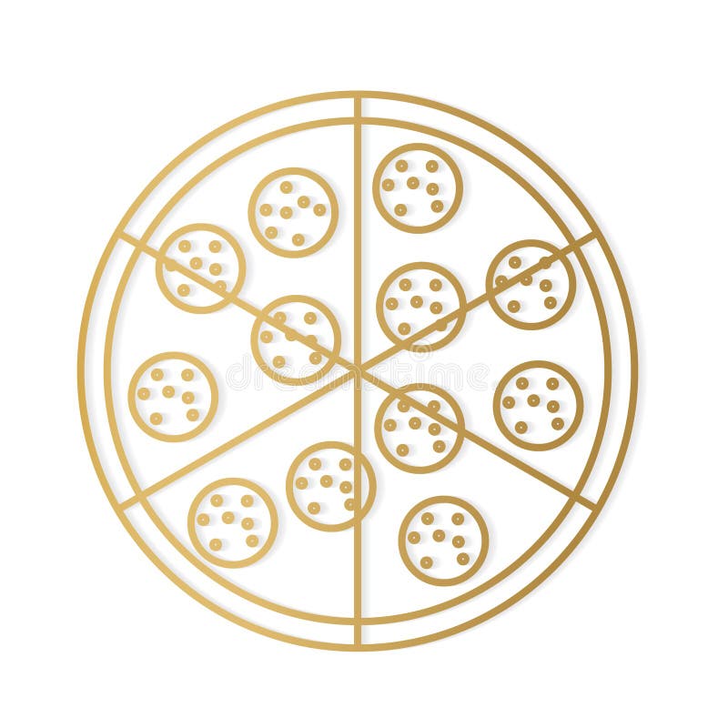 Golden Pizza Celebration Time 2020 Stock Illustration - Illustration of ...