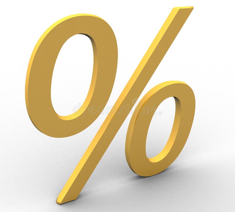 Golden percent sign stock illustration. Illustration of calculation ...