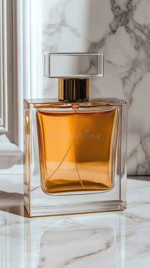 Golden Perfume Spray Cap on Light Background Close Up with Copy Space ...