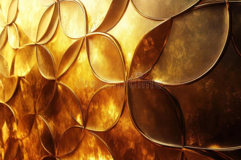 Golden Petals Create a Decorative Wall, Shine Surface and Elegant ...