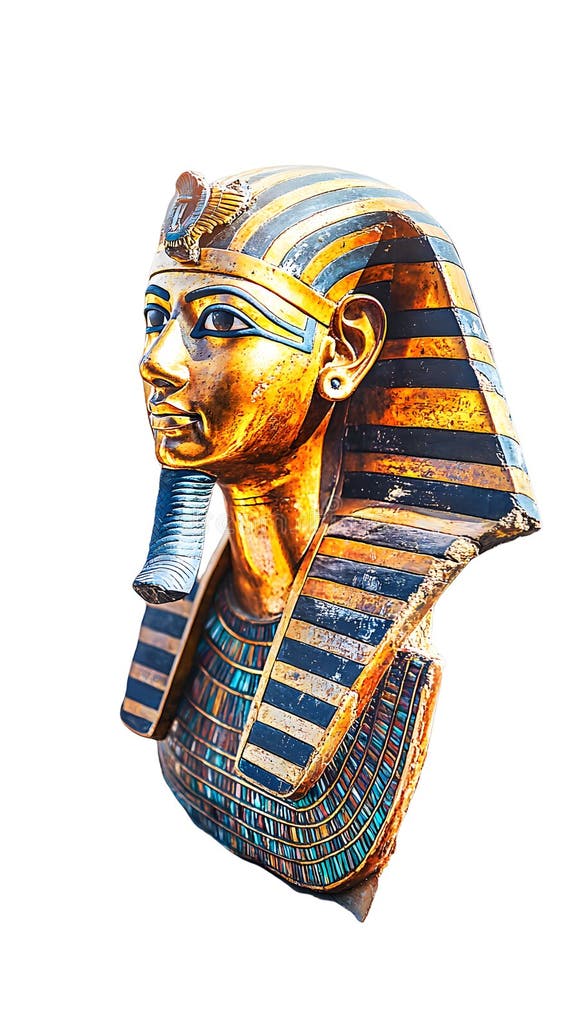 Golden Pharaoh Bust with Stripes Stock Illustration - Illustration of ...