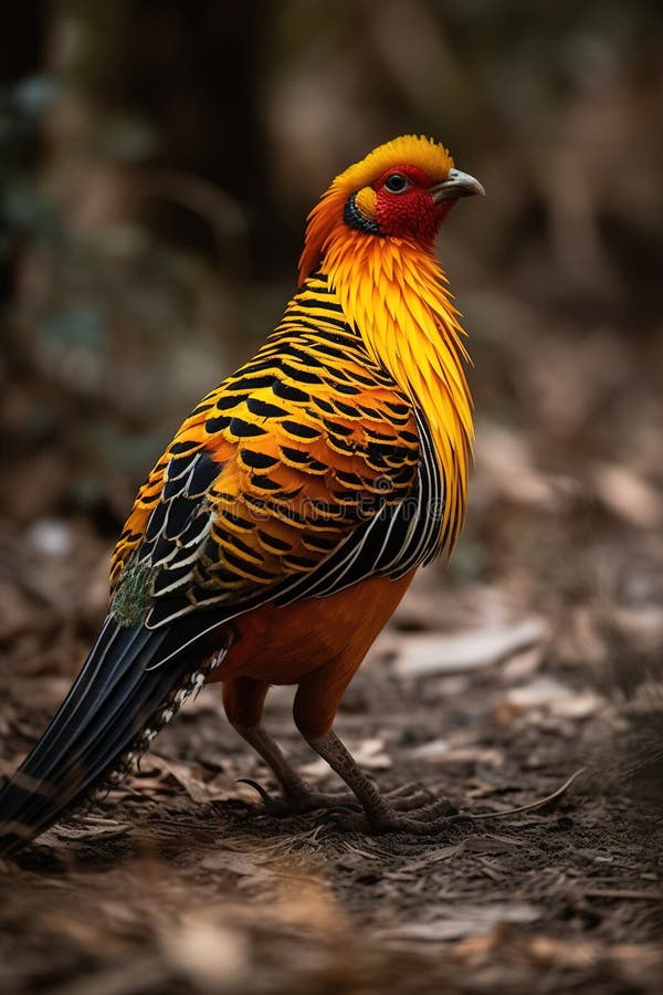 Golden Pheasant (Phasianus Colchicus) Stock Illustration - Illustration ...