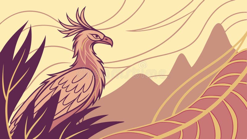 Golden Phoenix with Abstract Patterns, Energetic Flight, Vector Design ...