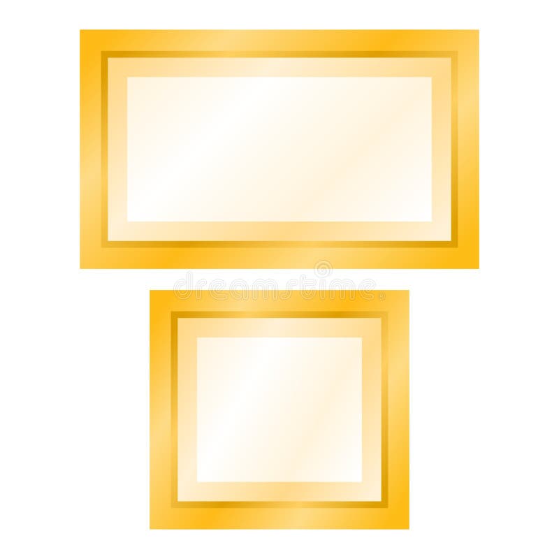Golden Photo Frame Vector on White Background Stock Illustration ...
