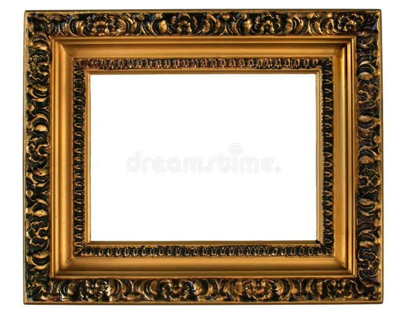 Golden Picture Frame. stock image. Image of carving, decorate - 4802023