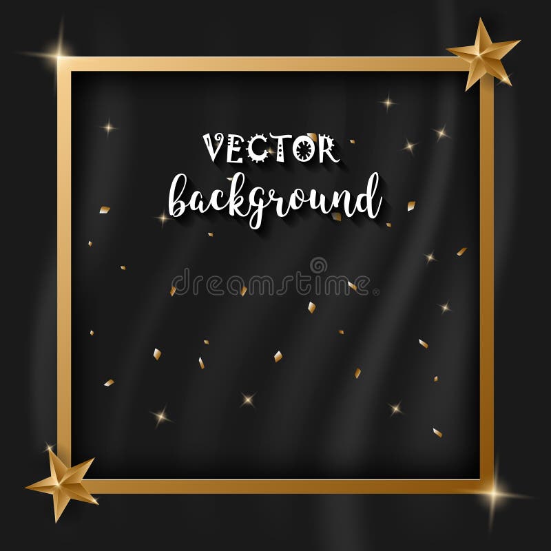 Golden Picture Frame on the Background is an Abstract Black Stock ...