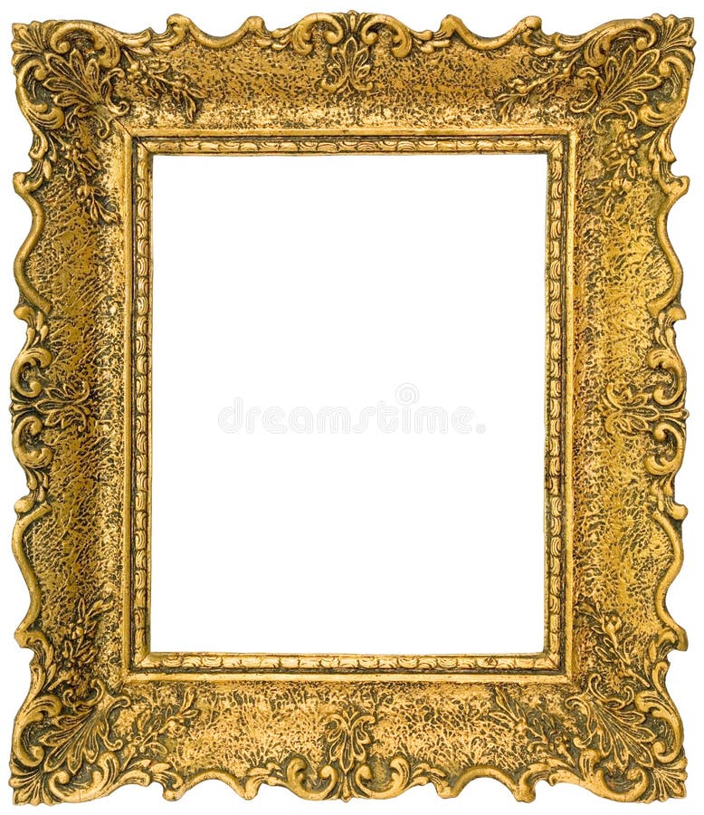 Golden Picture Frame Cutout Stock Image - Image of golden, ornamental ...