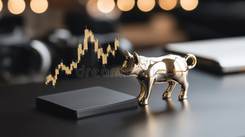 Golden Pig Charts Growth stock illustration. Illustration of prosperity ...