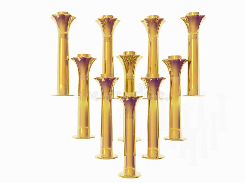 Golden Pillars stock illustration. Illustration of architectural - 438627