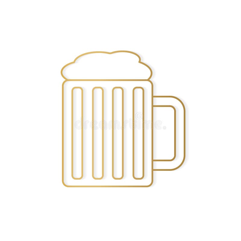 Golden pint of beer icon stock vector. Illustration of golden - 171449144