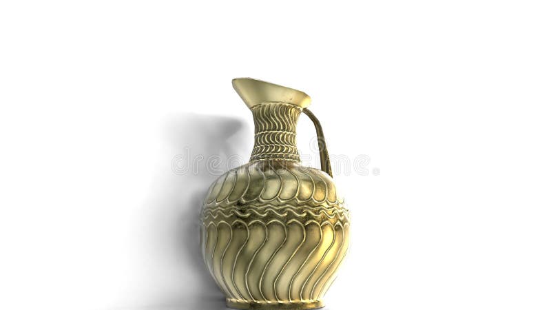 Golden Pitcher on White Background Stock Image - Image of table, modern ...