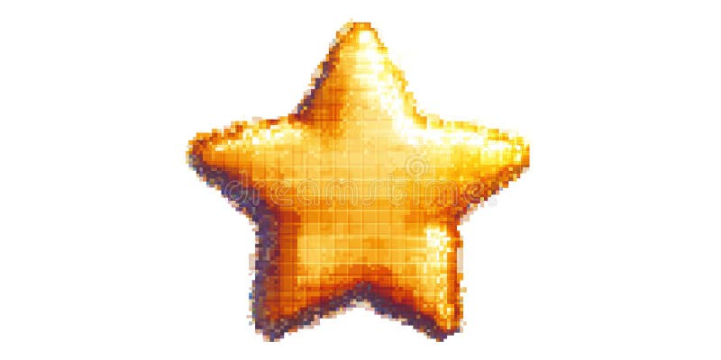 Golden Pixelated Star Isolated on Transparent Background Stock ...