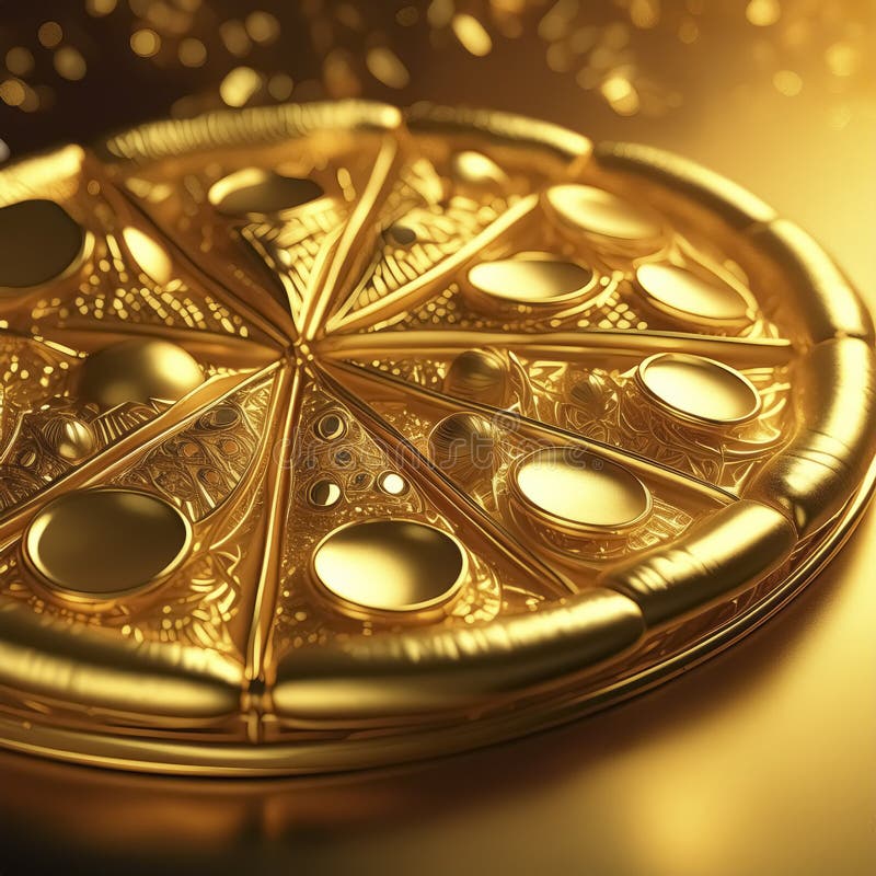 Golden pizza stock illustration. Illustration of flatbread - 318060891