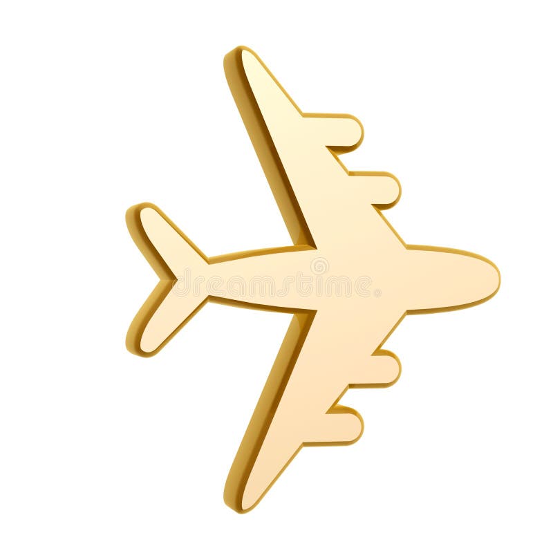 Golden plane symbol stock illustration. Illustration of luxury - 29867151