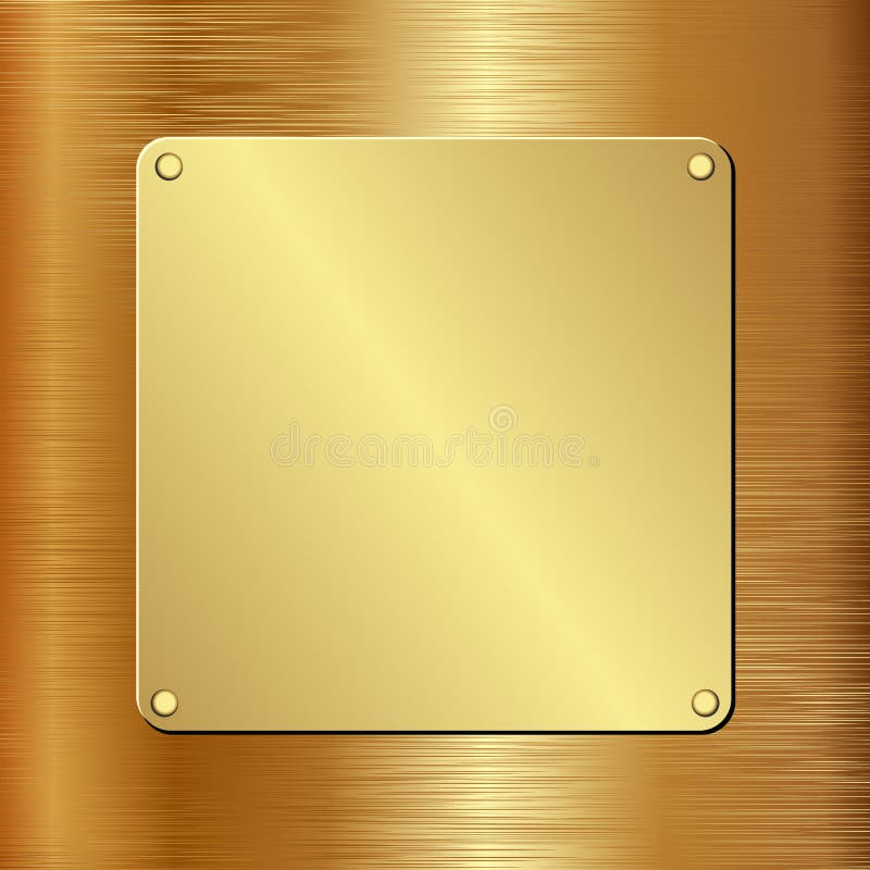 Golden plaque stock vector. Illustration of modern, metal - 48647606