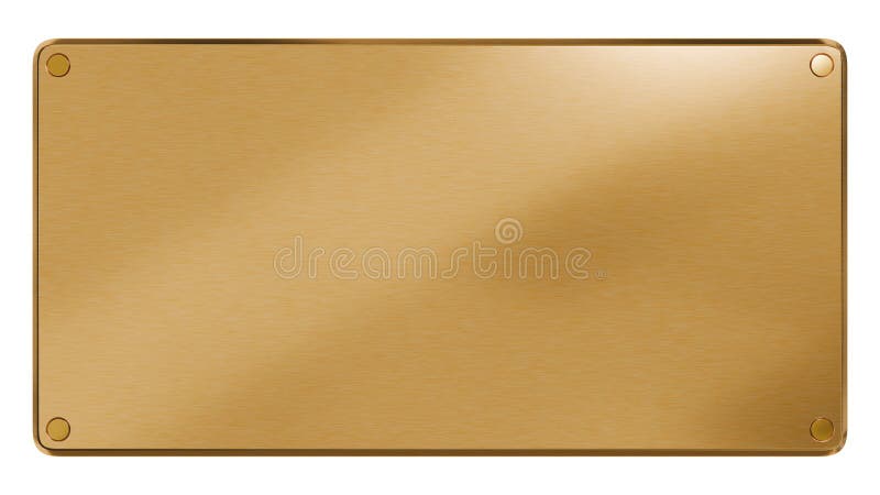 Golden Plaque with Rivets. Isolated Metallic Nameboards Set. 3D ...