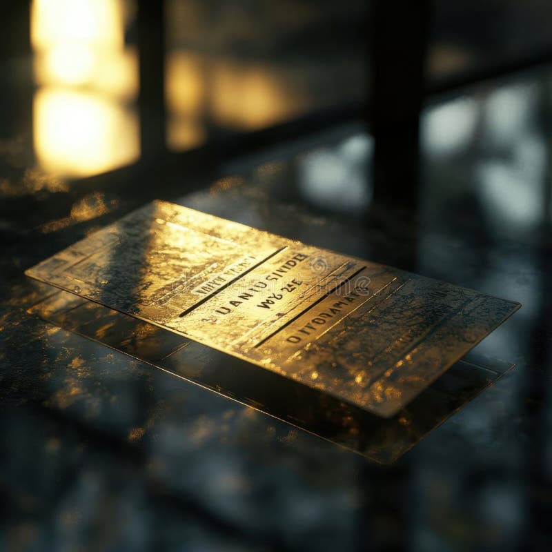 Golden Plate with Engraved Words Stock Illustration - Illustration of ...