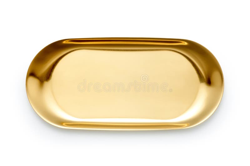 Empty golden plate stock photo. Image of blank, background - 282382260