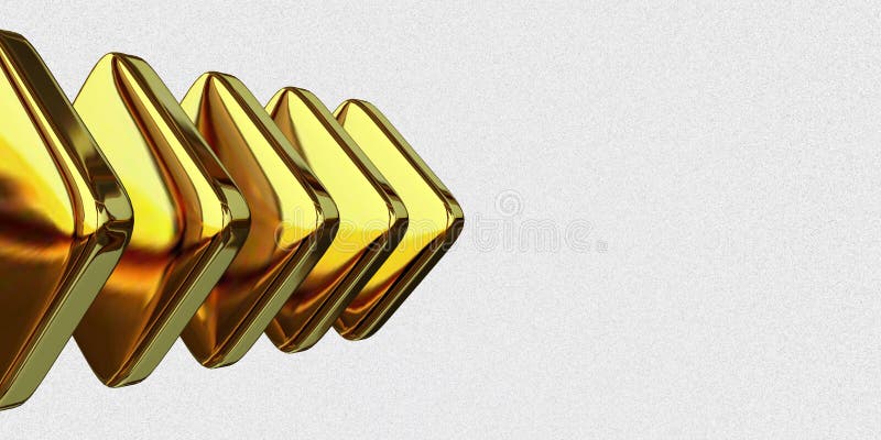 Golden Plates, Geometric Shapes, Abstract Design, Background. 3D Render ...