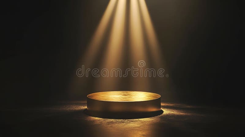 A Golden Platform Lit Up by the Gentle Radiance of Warm Light Stock ...