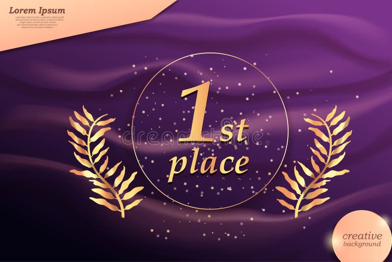 Golden Podium for First Place with Laurel Wreath Stock Vector ...