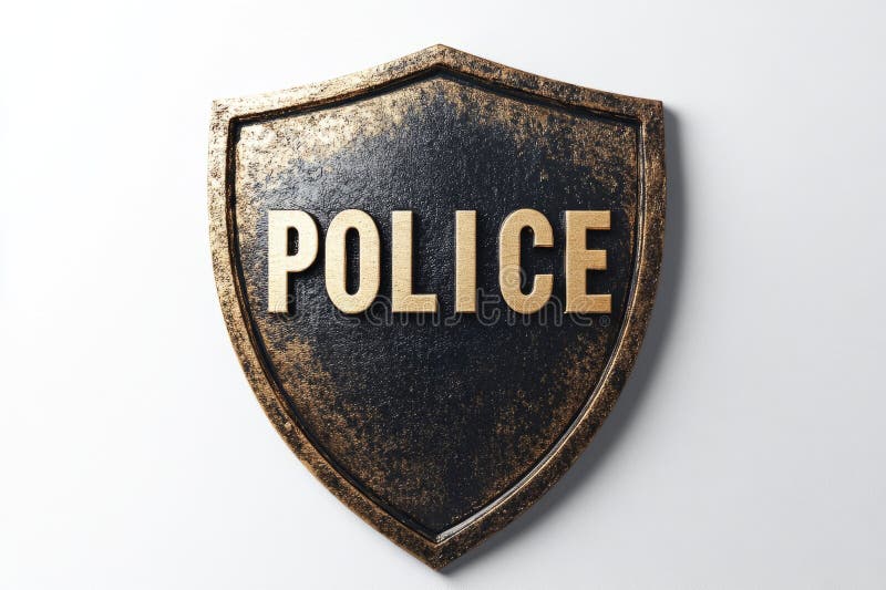 Golden Police Badge on a Black Shield Representing Security, Order, and ...