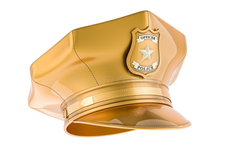 Officer Police Badge, Front View. 3D Rendering Stock Illustration ...