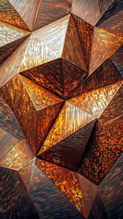 Golden Polygonal Shapes in Dynamic 3D Effect, Generative Ai Stock ...