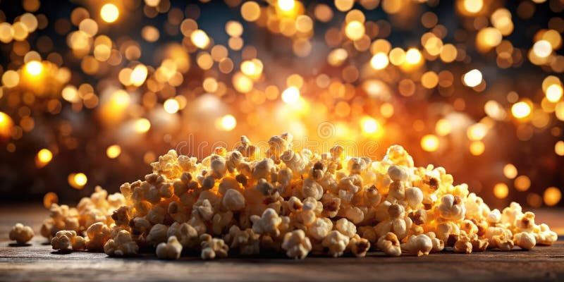Golden Popcorn Explosion a Night Photography Abstract Background ...