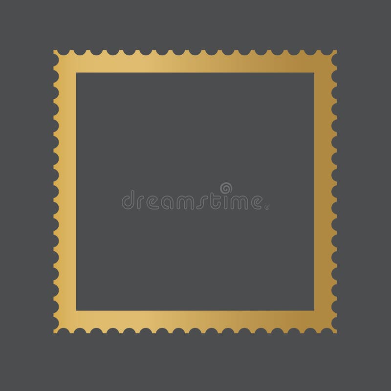 Golden Postage Stamp Frame Icon Stock Vector - Illustration of mark ...