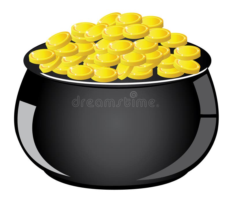 Golden Pot stock vector. Illustration of background, clip - 36701772