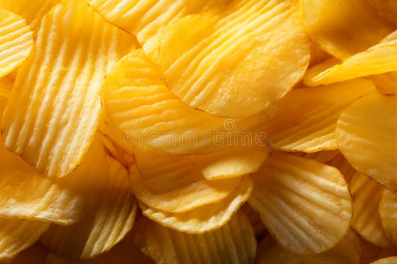 Golden Potato Chips Texture Creates an Enticing and Crunchy Backdrop ...