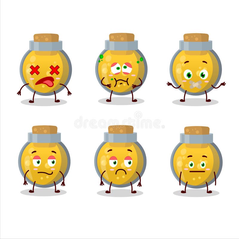 Red Potion Cartoon Character with Love Cute Emoticon Stock Vector ...