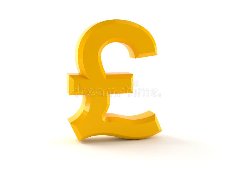 Golden Pound Symbol on White Background Stock Vector - Illustration of ...