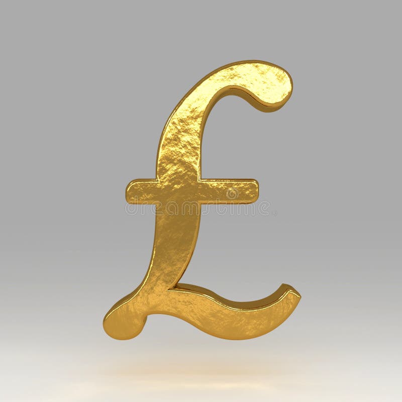 Golden Pound Symbol on White Background Stock Vector - Illustration of ...