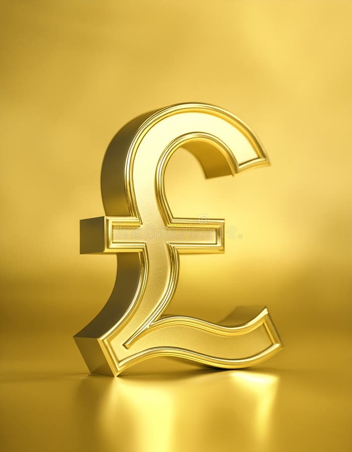 Golden Pound Symbol on White Background Stock Vector - Illustration of ...