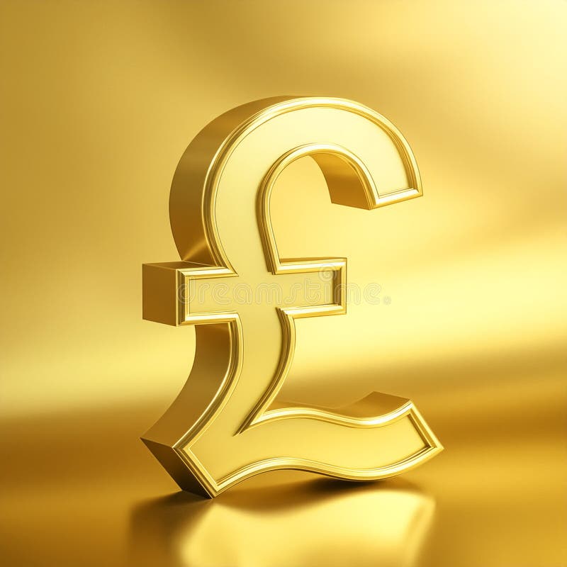 Golden pound symbol stock illustration. Illustration of sign - 319240995