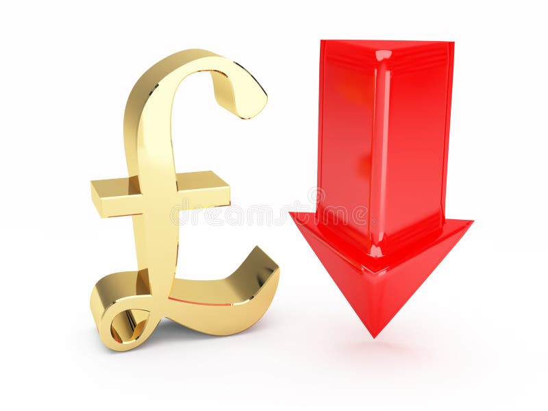 Golden Pound Symbol and Up Arrows Stock Illustration - Illustration of ...