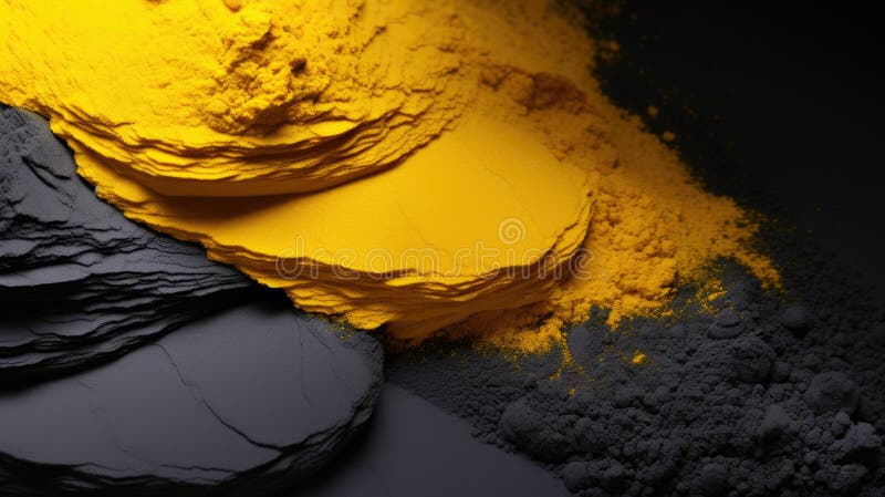 Golden Powder and Black Slate Stock Illustration - Illustration of fine ...