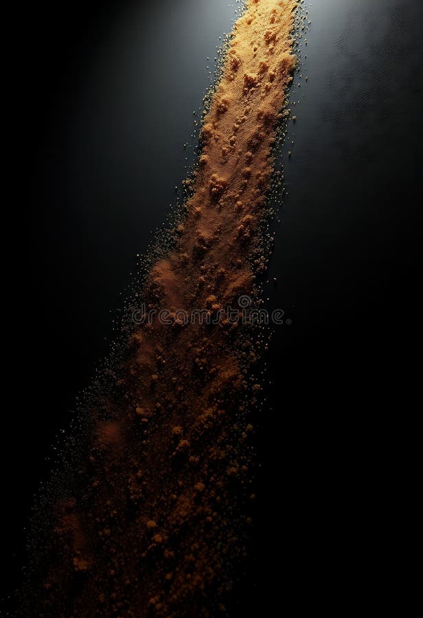 Golden Powder Trail: a Dramatic Dark Abstract Stock Illustration ...