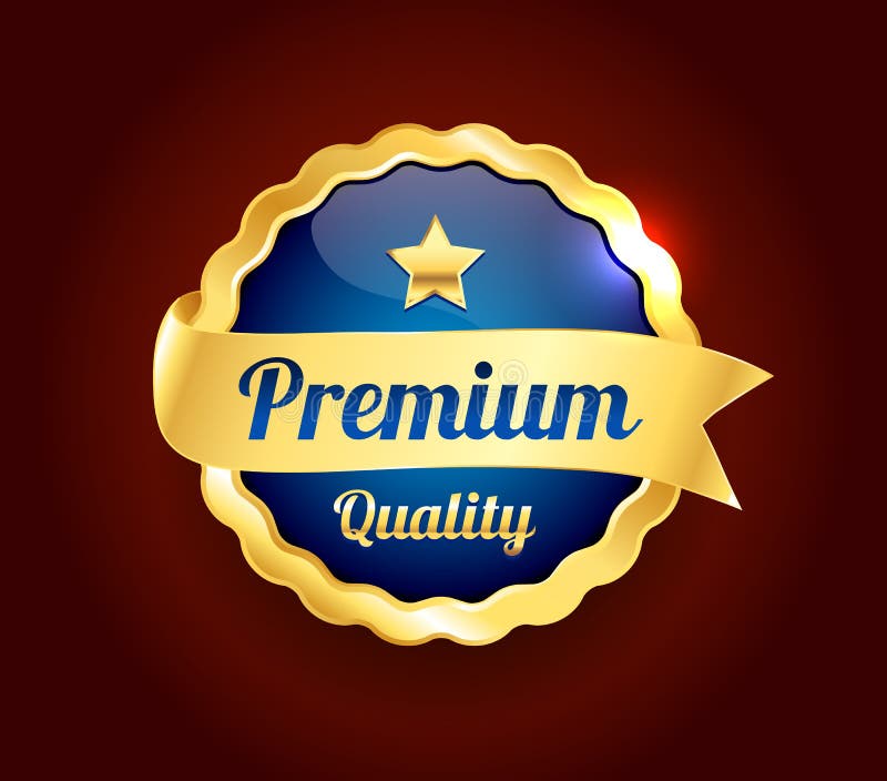 High Quality Golden Badge stock vector. Illustration of authentic ... High Quality Golden Badge stock vector. Illustration of authentic ...