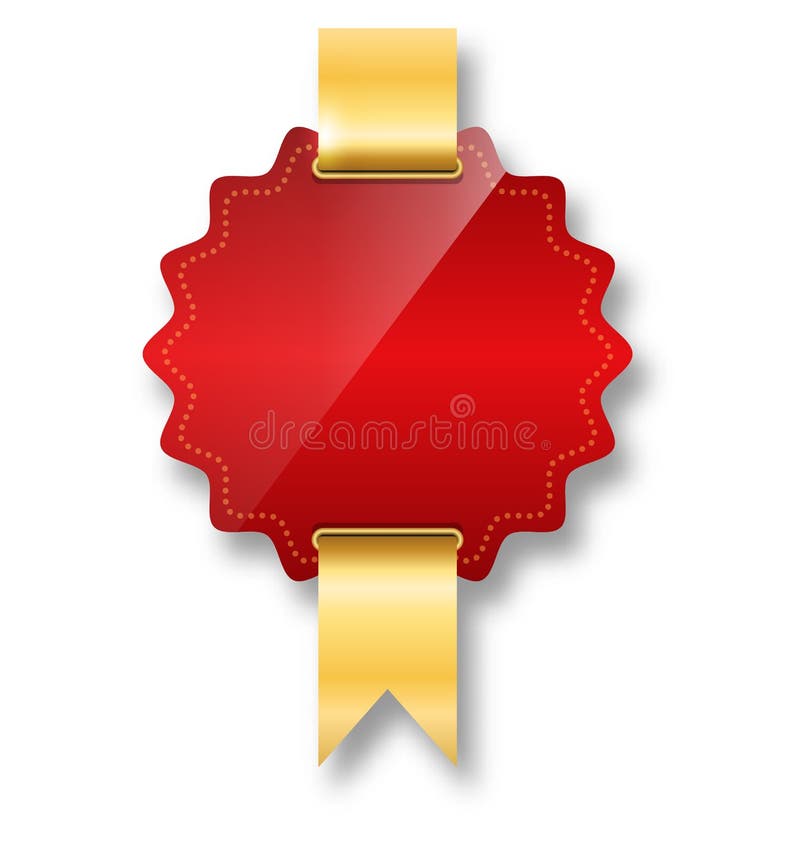 Golden Premium Quality Red Best Label Space for Text Isolated on Stock ...